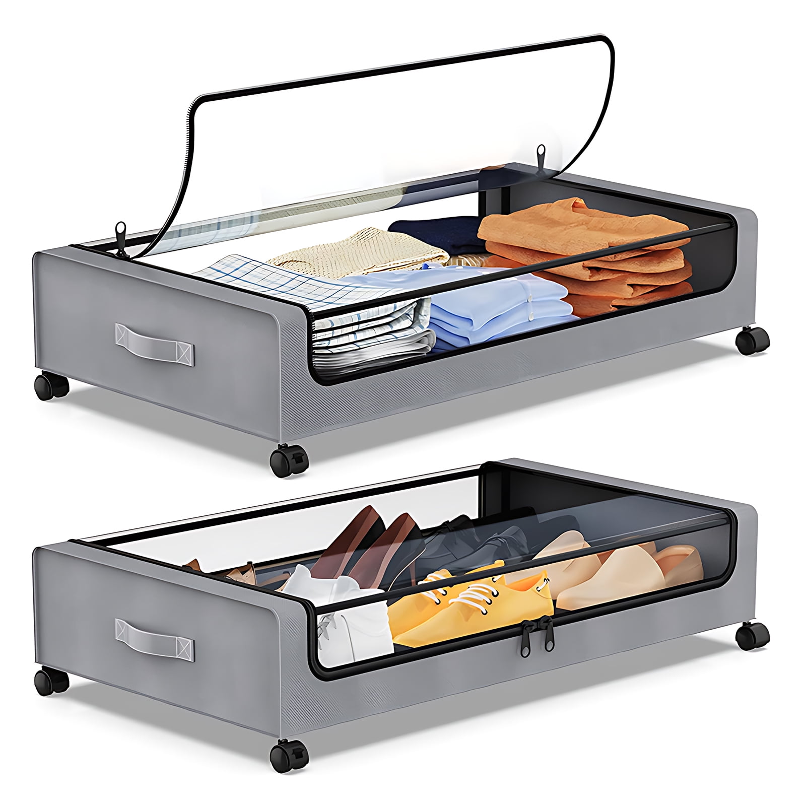 Under bed storage rack,Under Bed Underbed Drawers With Lids And Wheels ...