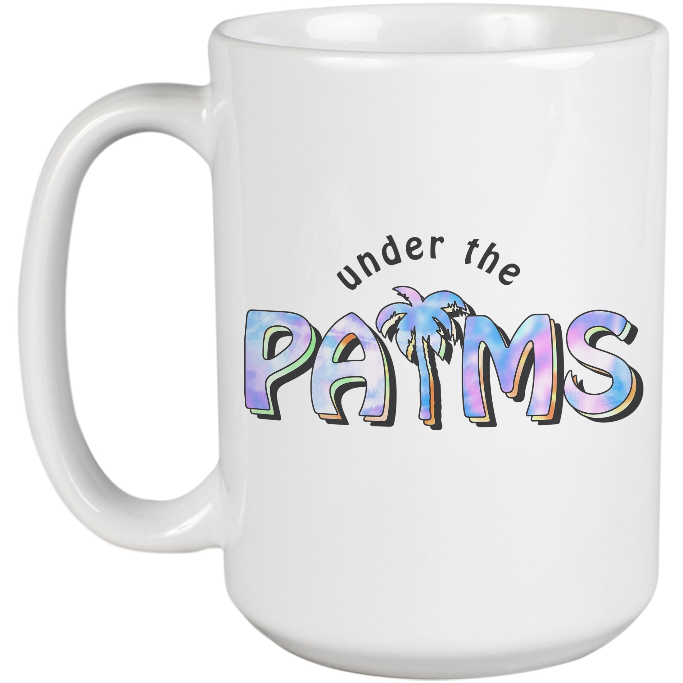 Under the Palms with a Palm Tree, Summer Tie Dye Art Merch Gift, White ...