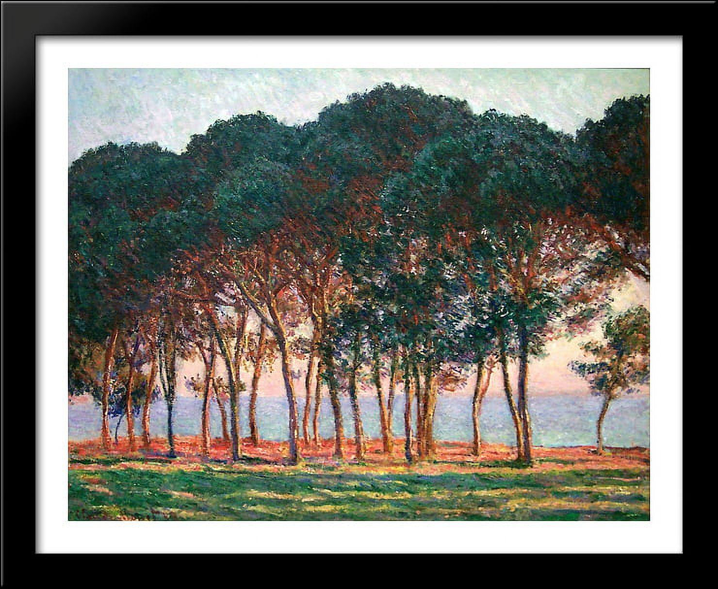Under the Pine Trees at the End of the Day 34x28 Large Black Wood ...