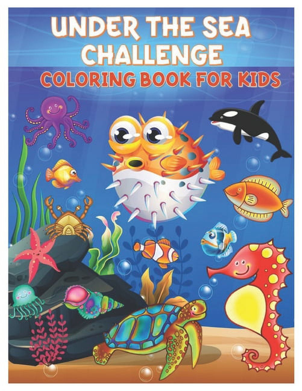 Under the Sea Challenge Coloring Book for Kids: Amazing Set of Cute ...