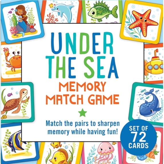 Peter Pauper Press, Under the Sea Memory Match Game, Set of 72 Cards ...
