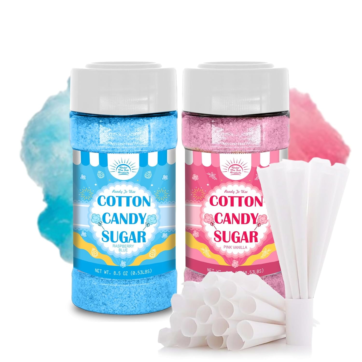 Under the Sun Products-Cotton Candy Floss Sugar Package of 2ct-(Pink ...