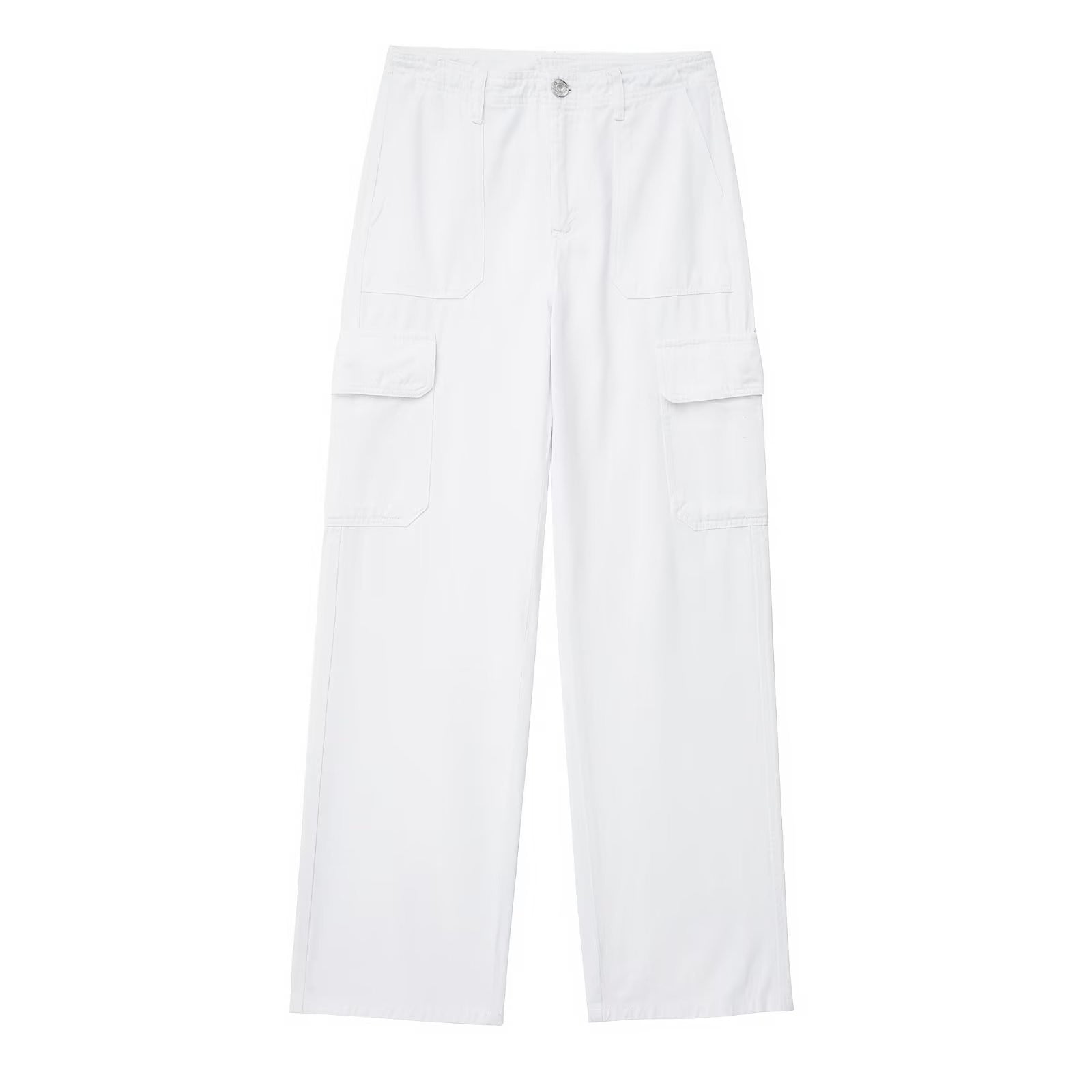Under to 10$! Straight Solid Color Casual Overalls with Pockets Wide ...