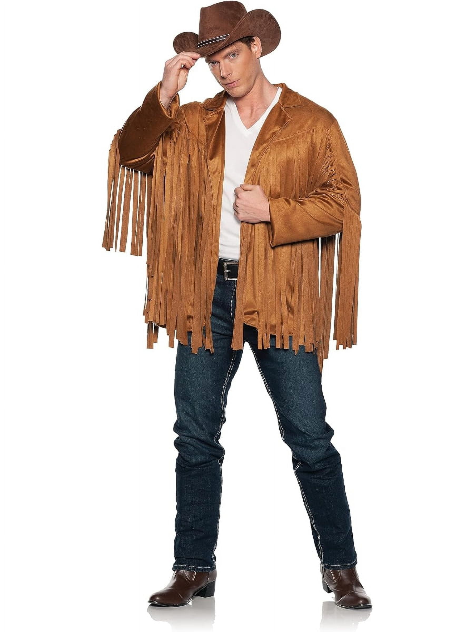 Brown Cowboy Western Fringed Jacket Men's Costume Large 42-46 - Walmart.com