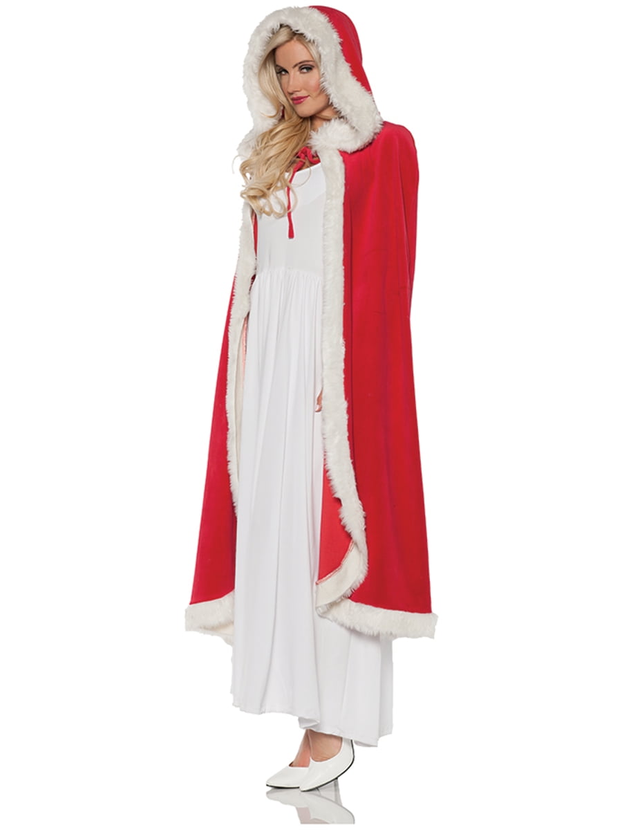 UnderWraps Mrs. Claus Classic Red Christmas Cape With White Trim ...