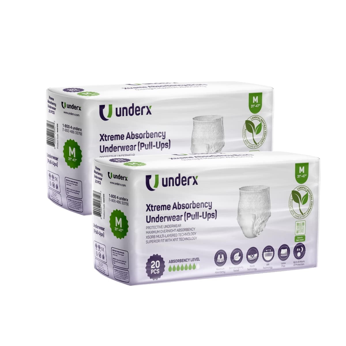 UnderX Adult Incontinence Underwear - Overnight Comfort Xtreme ...