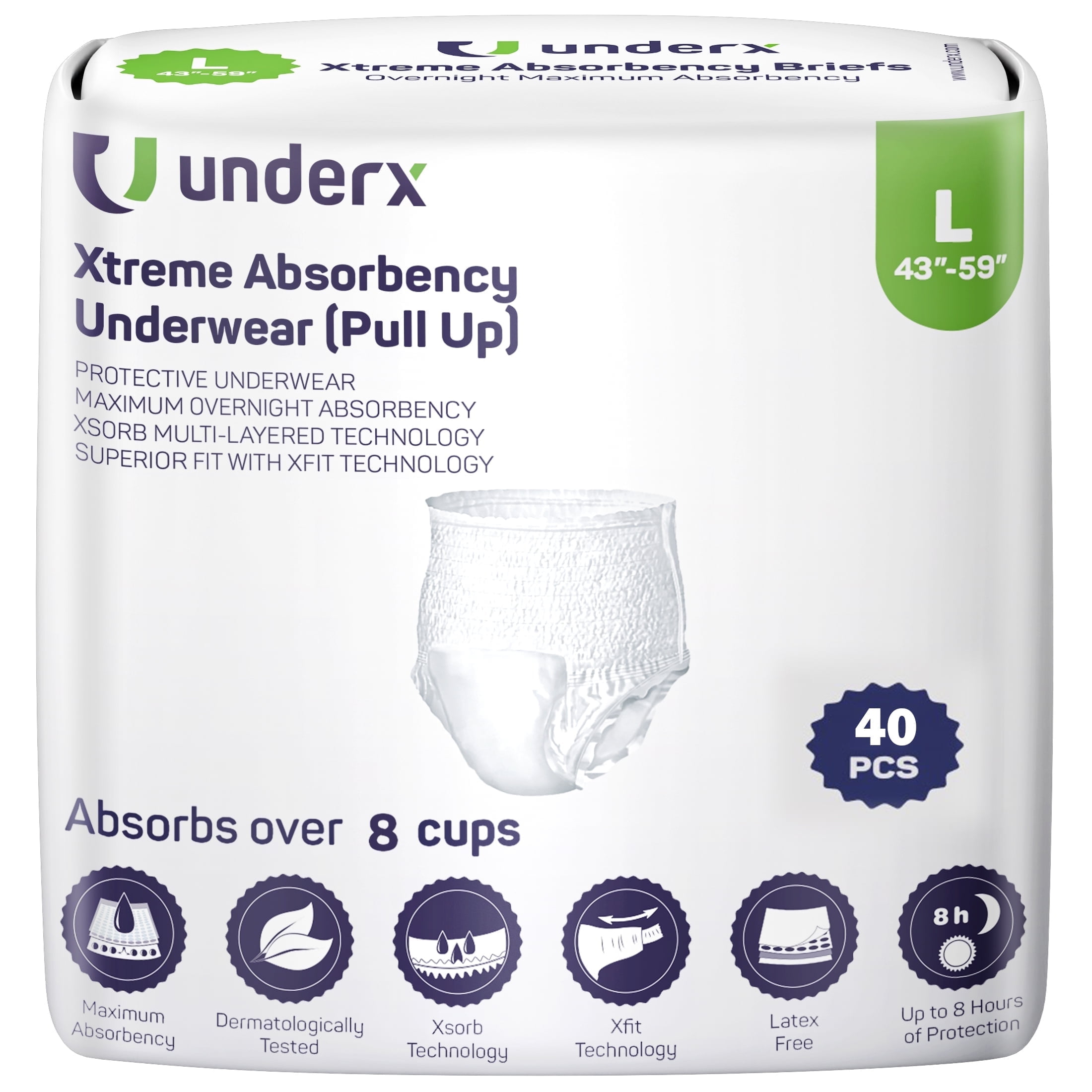 UnderX Disposable Absorbent Adult Underwear - Xtreme Absorbency ...