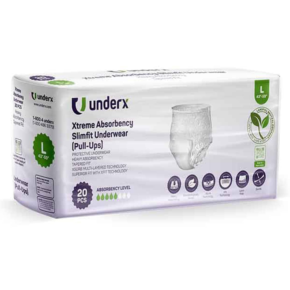 UnderX Unisex Adult Underwear - Disposable, Xtreme Absorbency, Leak ...