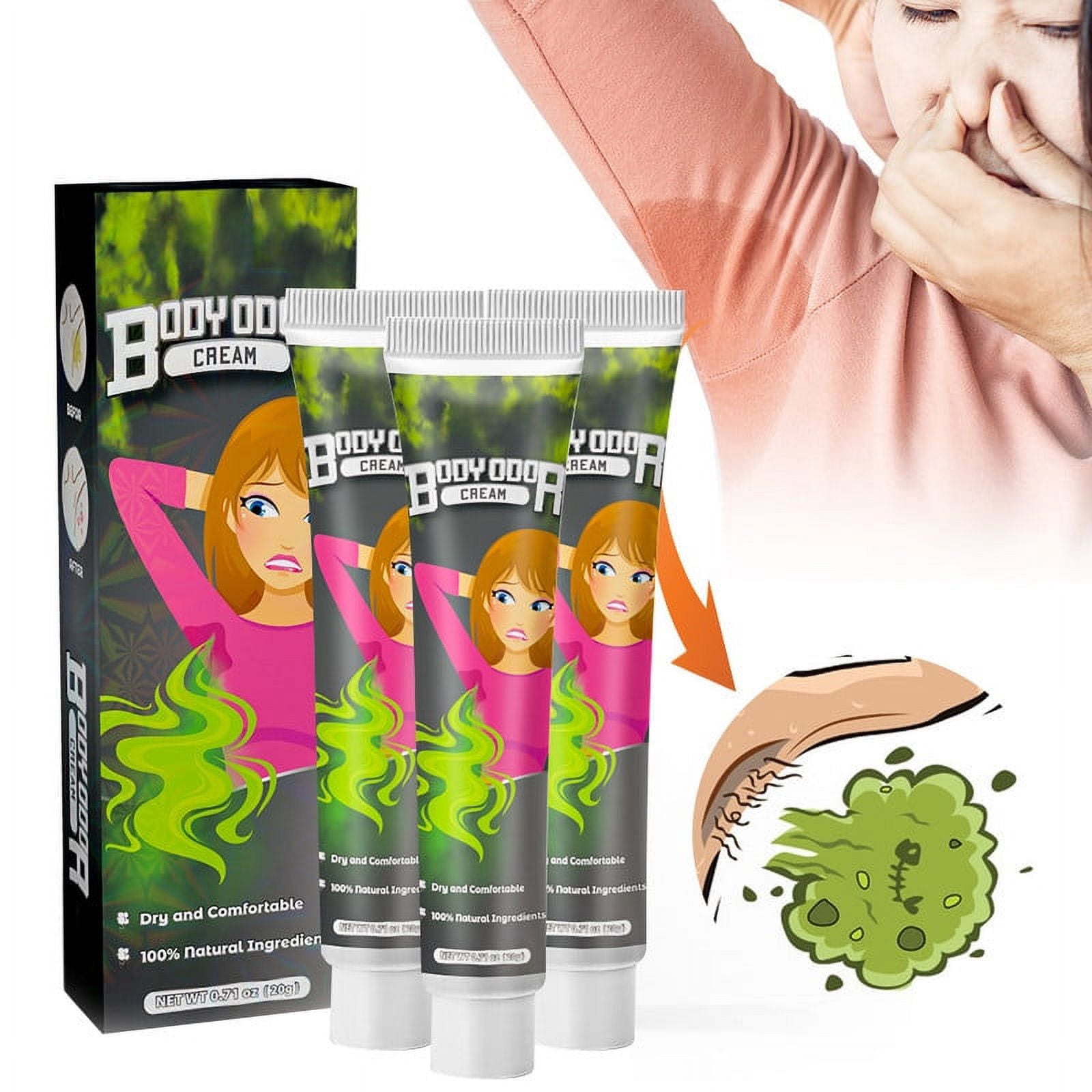 Underarm Care Odor Cream for Man Woman, , Herbal Body Odor Remover ...