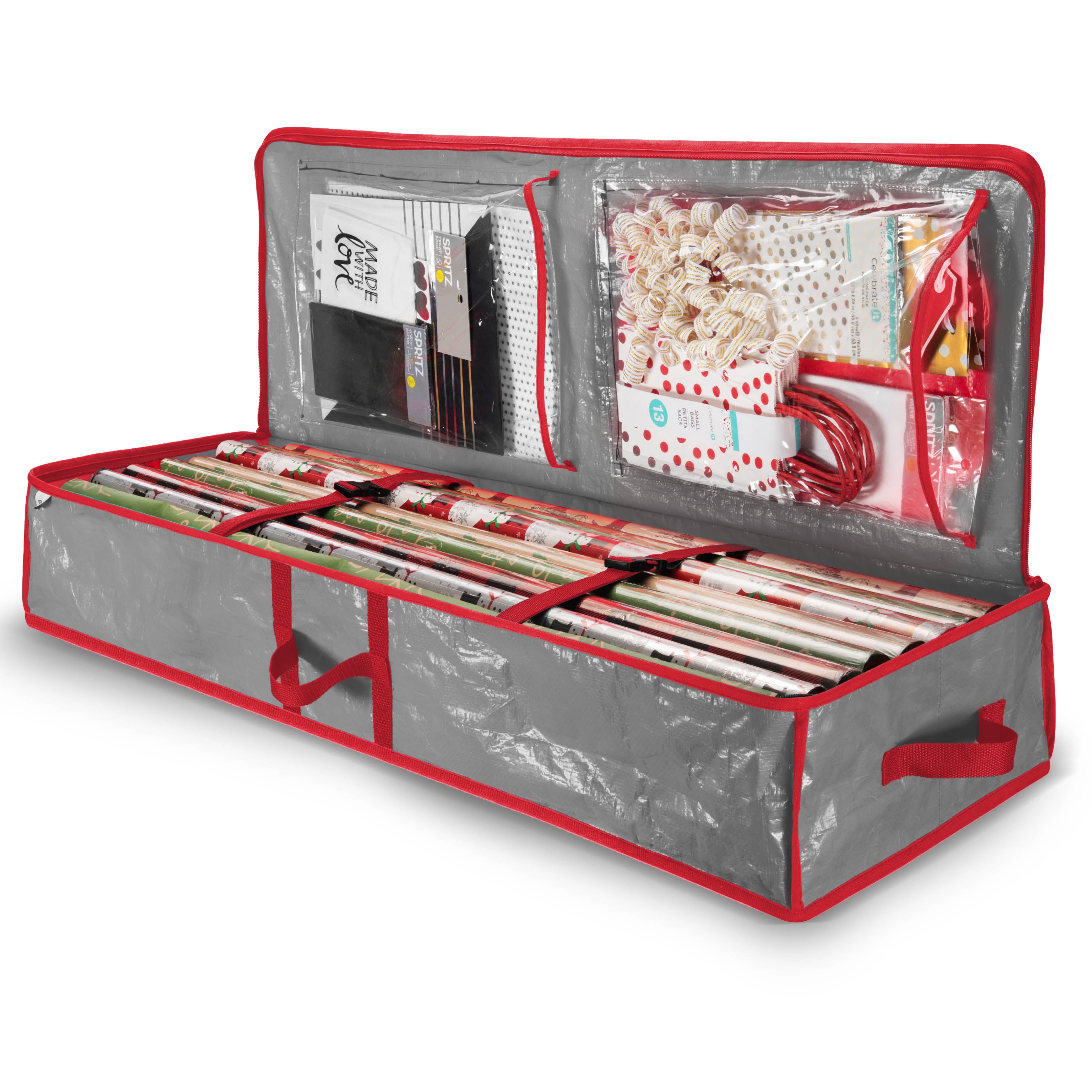 Underbed Christmas Gift Wrap Organizer Bag, Tear Proof Fabric, fits 18 ...