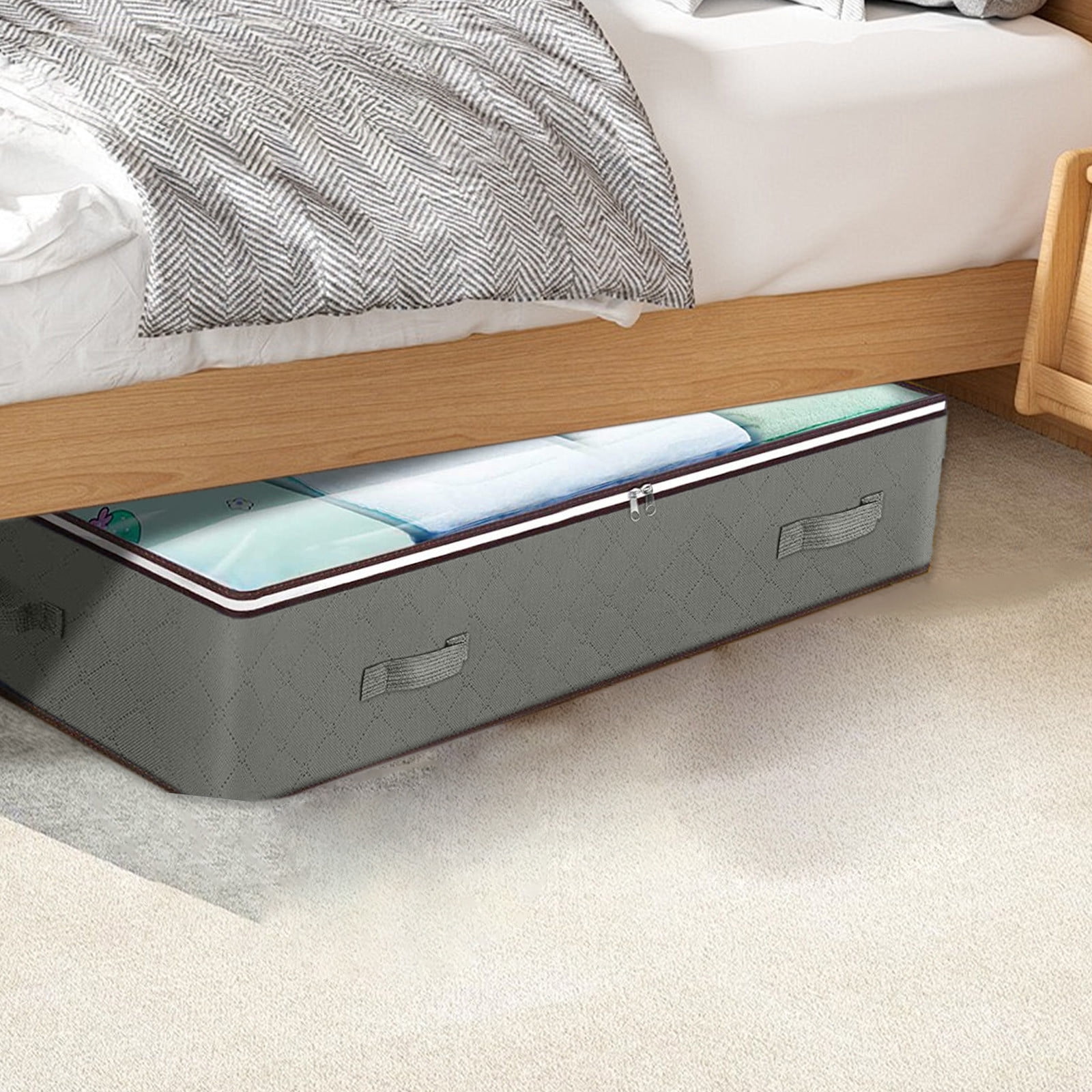 Underbed Storage Bag under $5! Yannianjz Clothes Storage Quilt Bag Bed ...