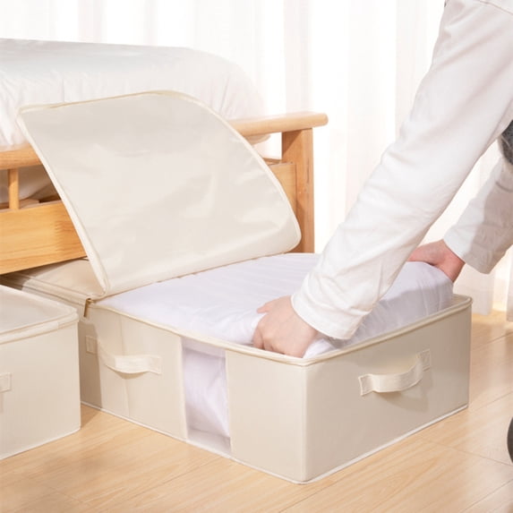 Underbed Storage Bag, Foldable Clothes Blanket Comforter Organizer ...