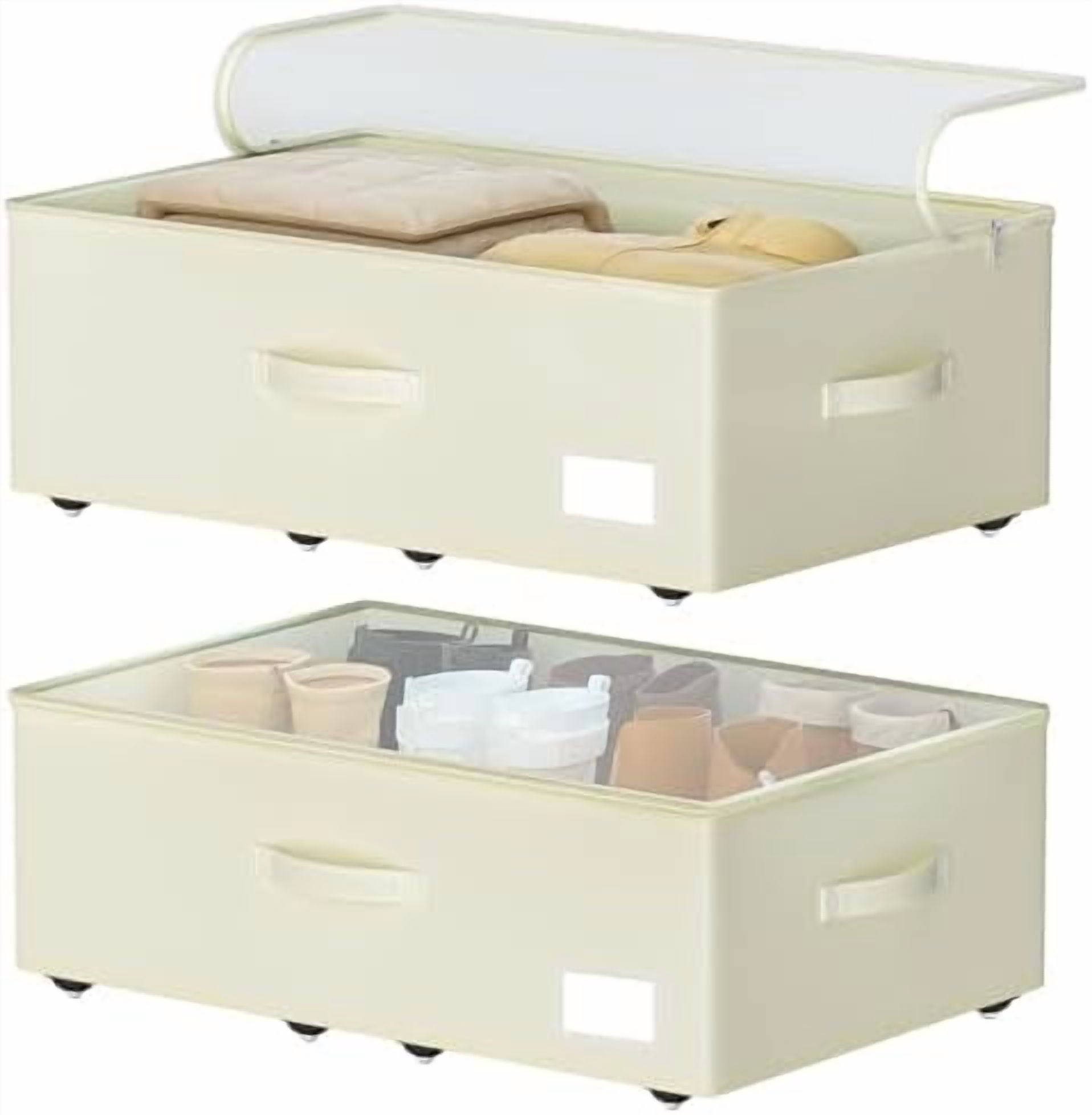 Underbed Storage Bins With Wheels, No Assemble Required 10 inches ...