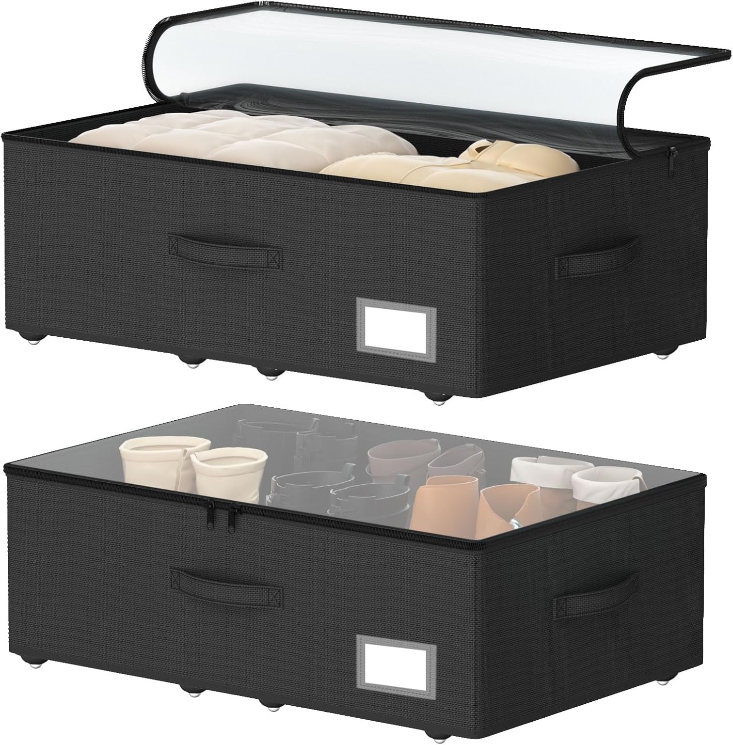 Underbed Storage Bins With Wheels, No Assemble Required 10 inches ...