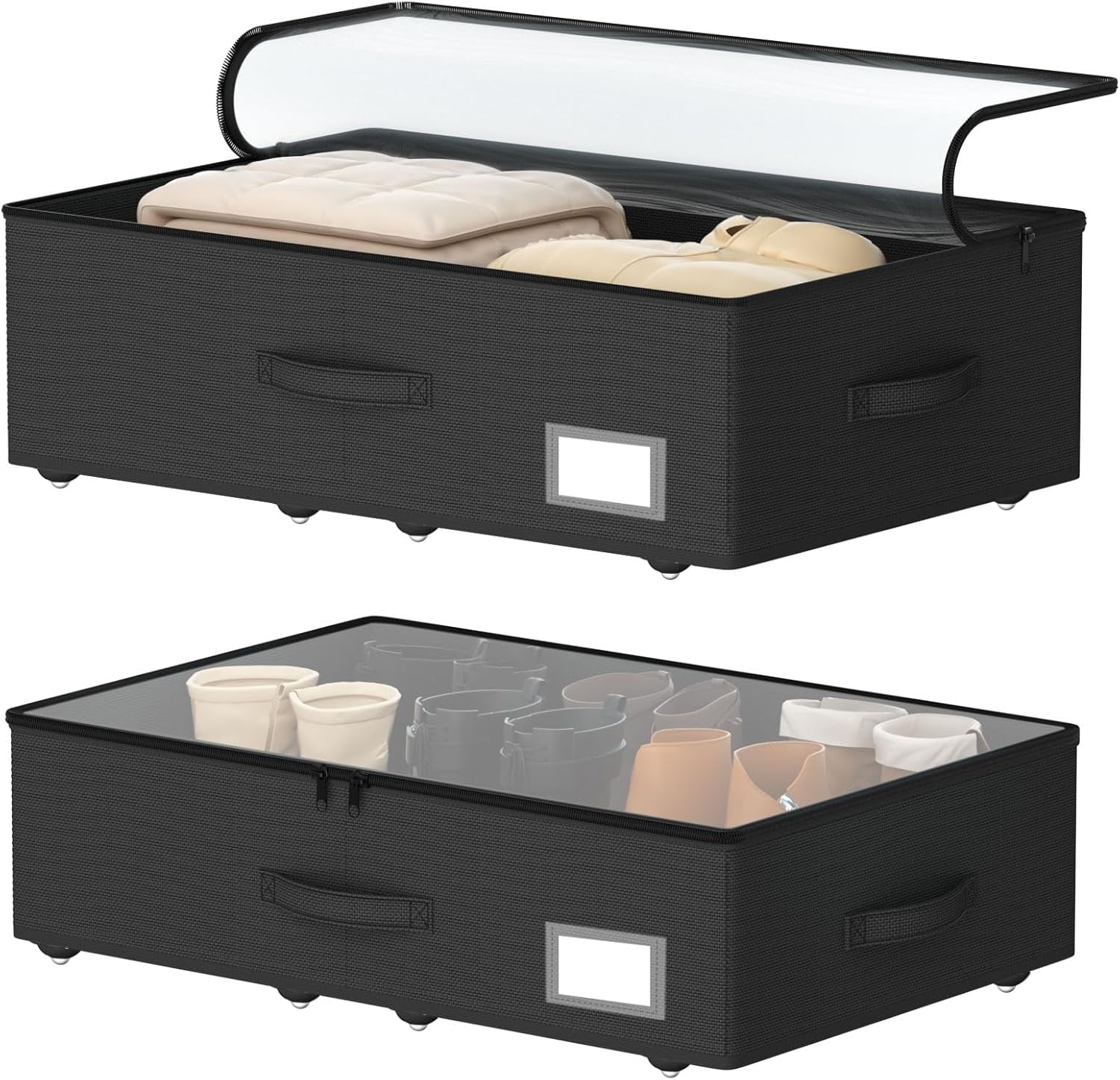 Underbed Storage Bins with Wheels, No Assembly Required - 7.5 inch ...