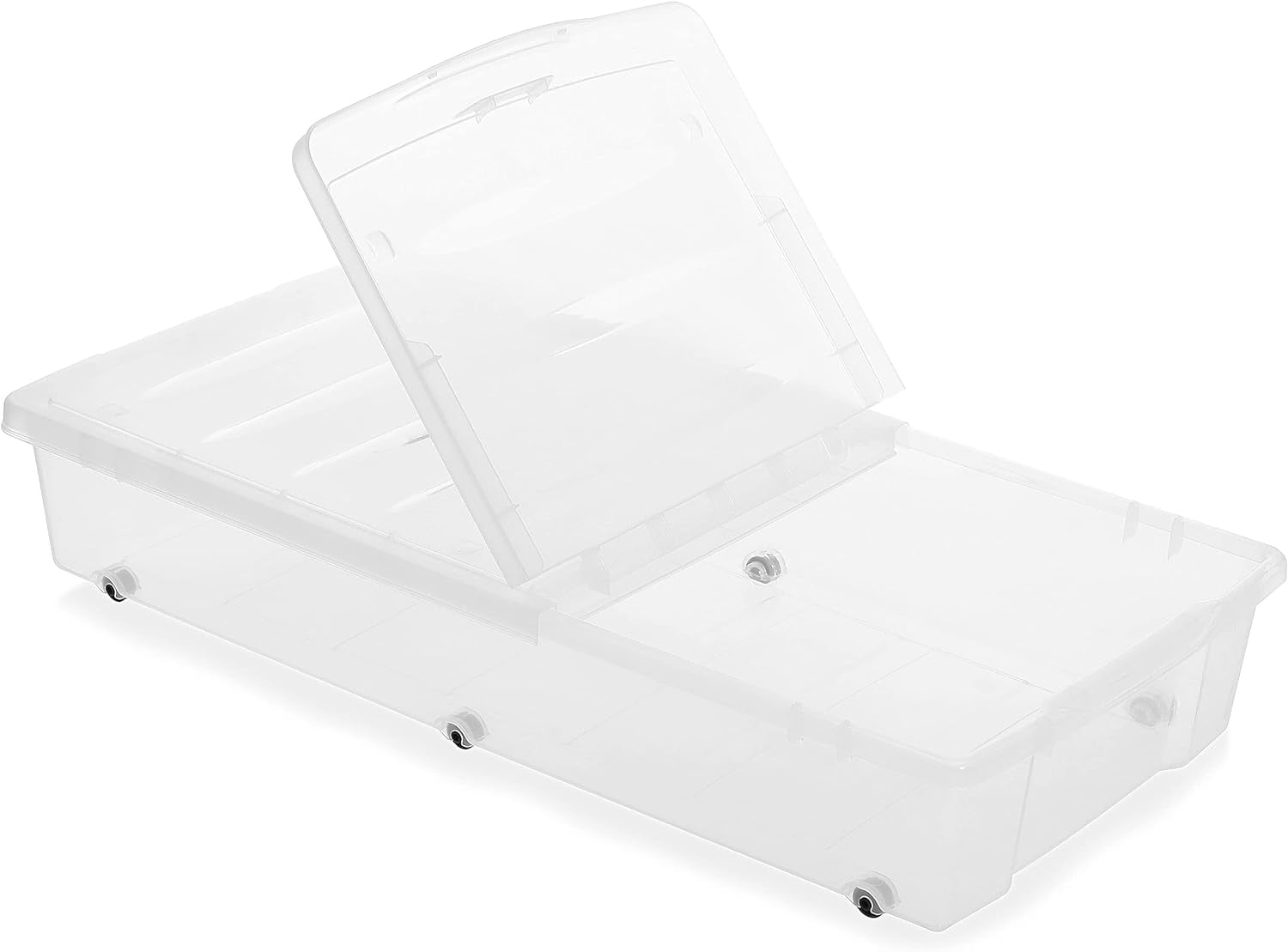 Underbed Storage Bins with Double-opening Lids, Clear Plastic ...