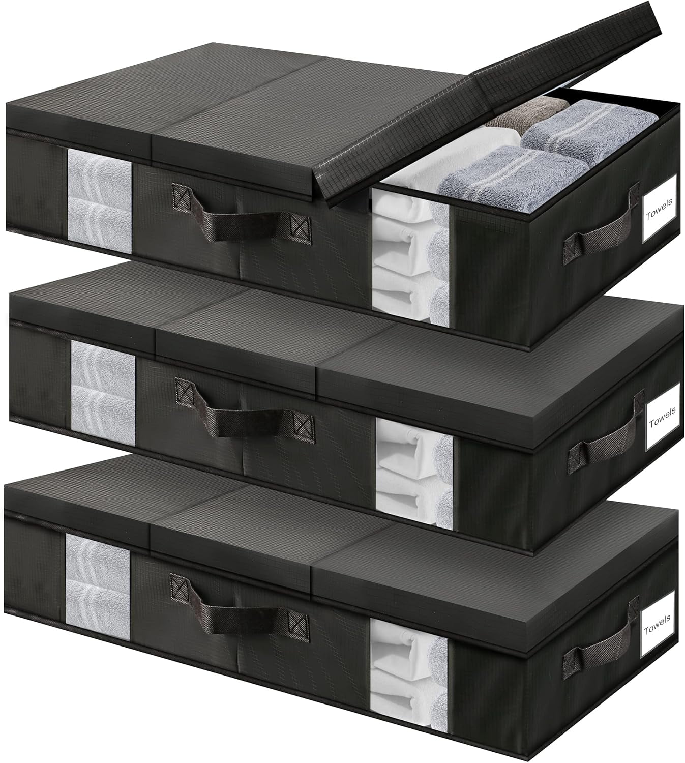 Underbed Storage Containers 3 Pack, Large Under Bed Storage Bins with ...