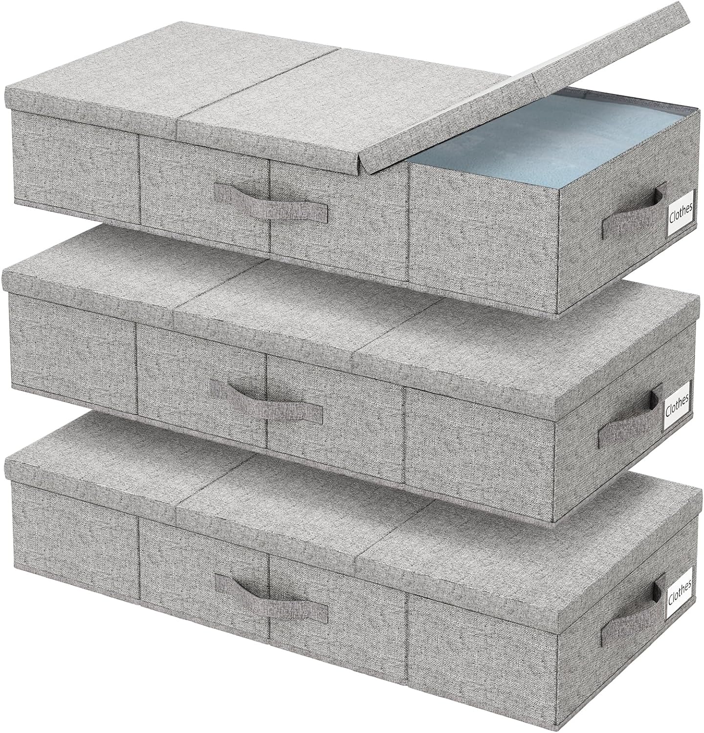 Supowin Under Bed Storage Containers, Foldable Underbed Storage Clothes ...