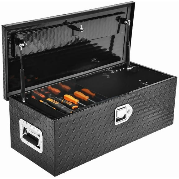 Truck Bed Tool Box, 48" Aluminum Diamond Plate Tool Box with Lock ...