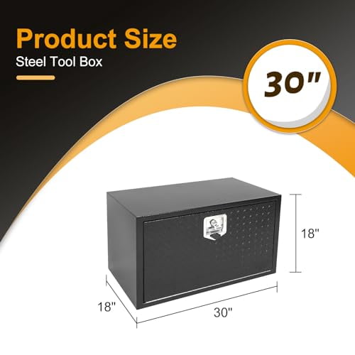 Underbody Truck Tool Box Steel Storage Box,30 x 18 x 18 inch Tool Chest ...