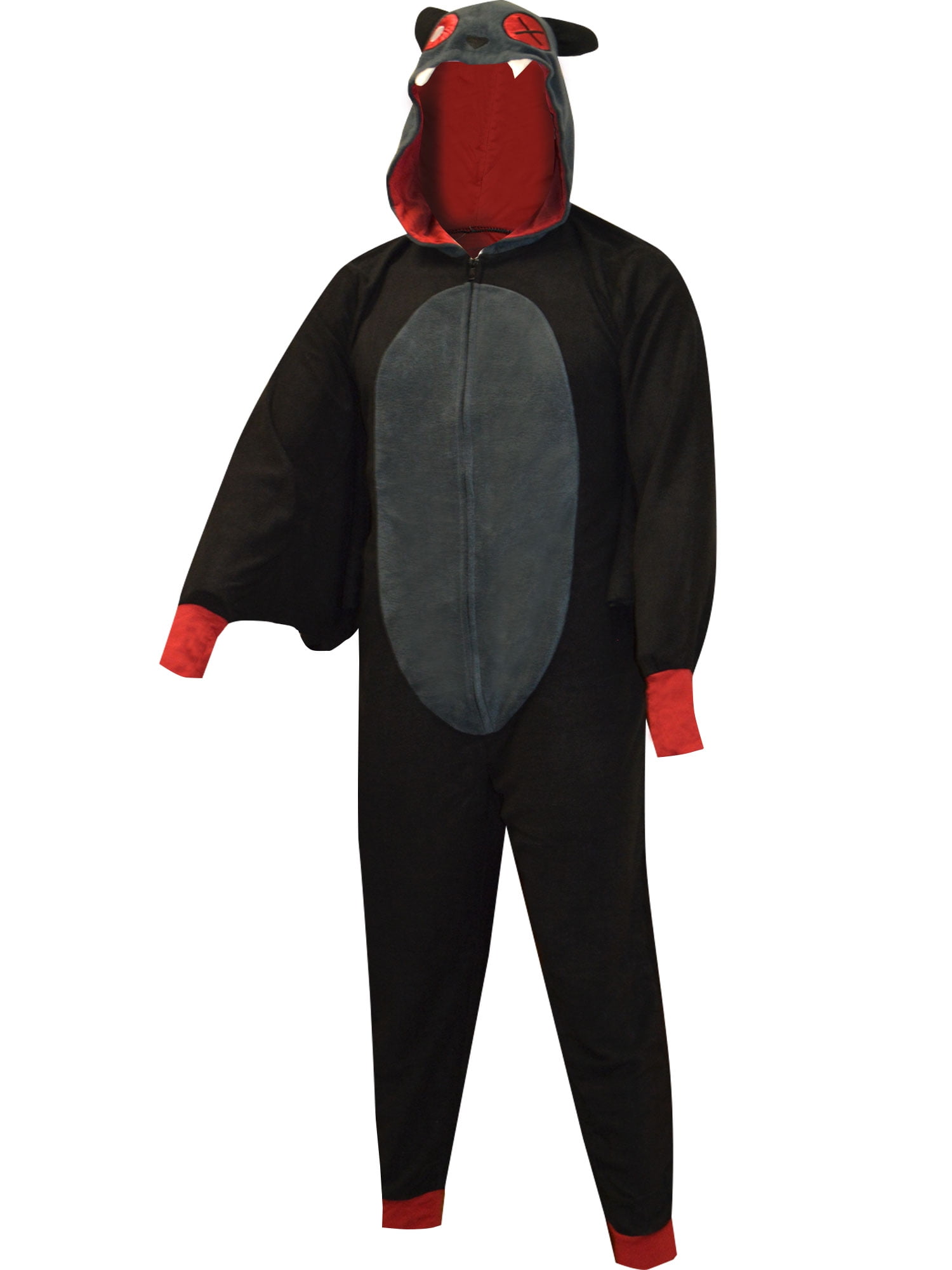 Underboss Mens Vampire Bat One Piece Hooded Footie Pajama (2X ...