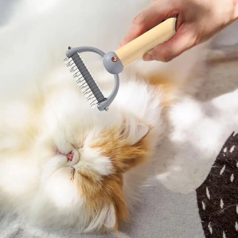 Undercoat Rake Brush Dematting Cat Combs for Grooming Long Haired Cats ...
