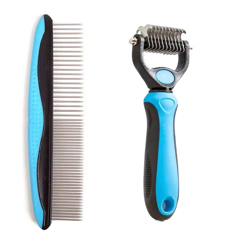 Undercoat Rake for Dogs & Cats, Dematting Comb with Extra Wide Double ...