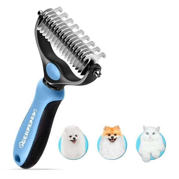Undercoat Rake for Dogs & Cats, Dematting Comb with Wide Double-Sided ...