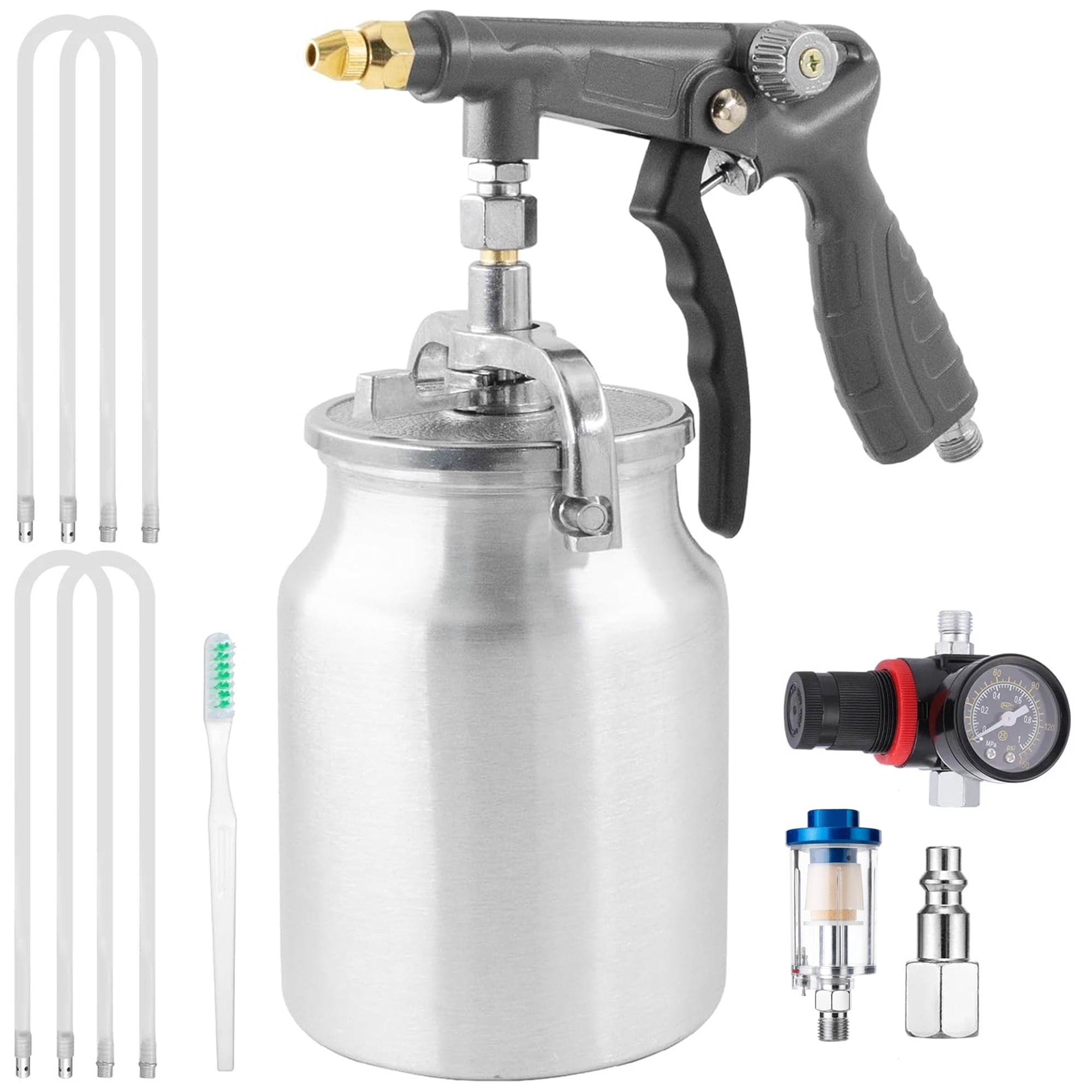 Undercoating Spray Gun with 33oz Suction Feed Cup, 360° & Straight ...
