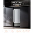 Undercounter Ice Maker 80 Lbs/Day, Built-in Ice Maker with Reversible ...