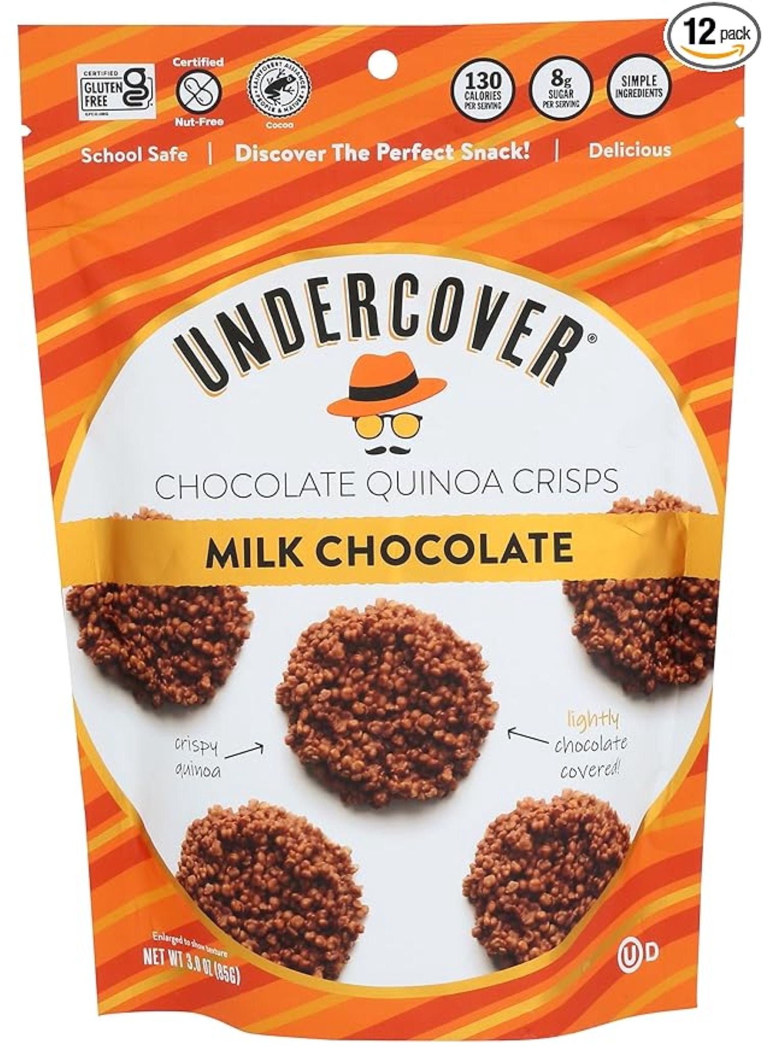 Undercover Snacks Milk Chocolate Quinoa Crisps 3 oz - Walmart.com