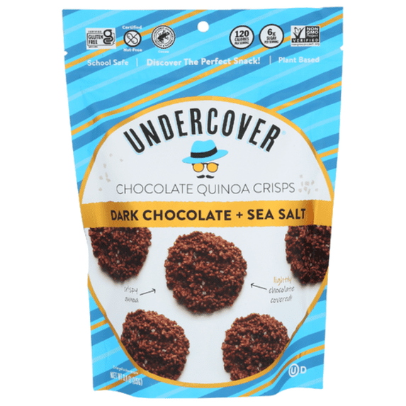 Undercover Quinoa Dark Chocolate & Sea Salt Quinoa Crisps 3 oz - Pack ...