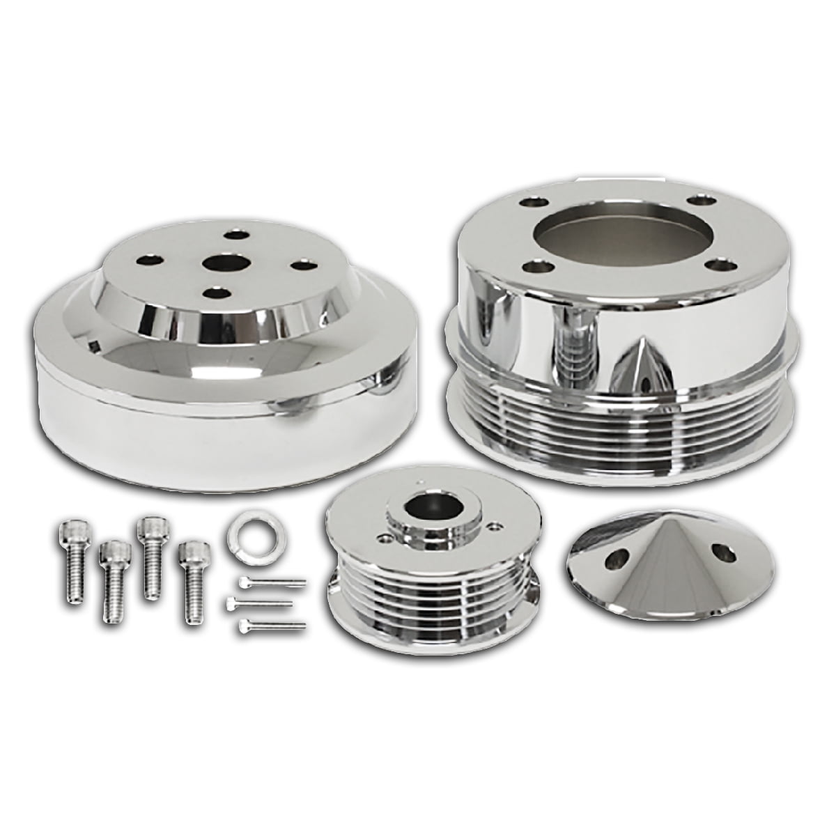 Underdrive Serpentine Pulley Set Chrome Aluminum For 79-93 Ford Mustang ...