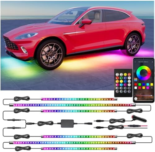 Underglow Led Lights for Cars, 6 pcs RGB-IC Smart LED Lights with Dream ...