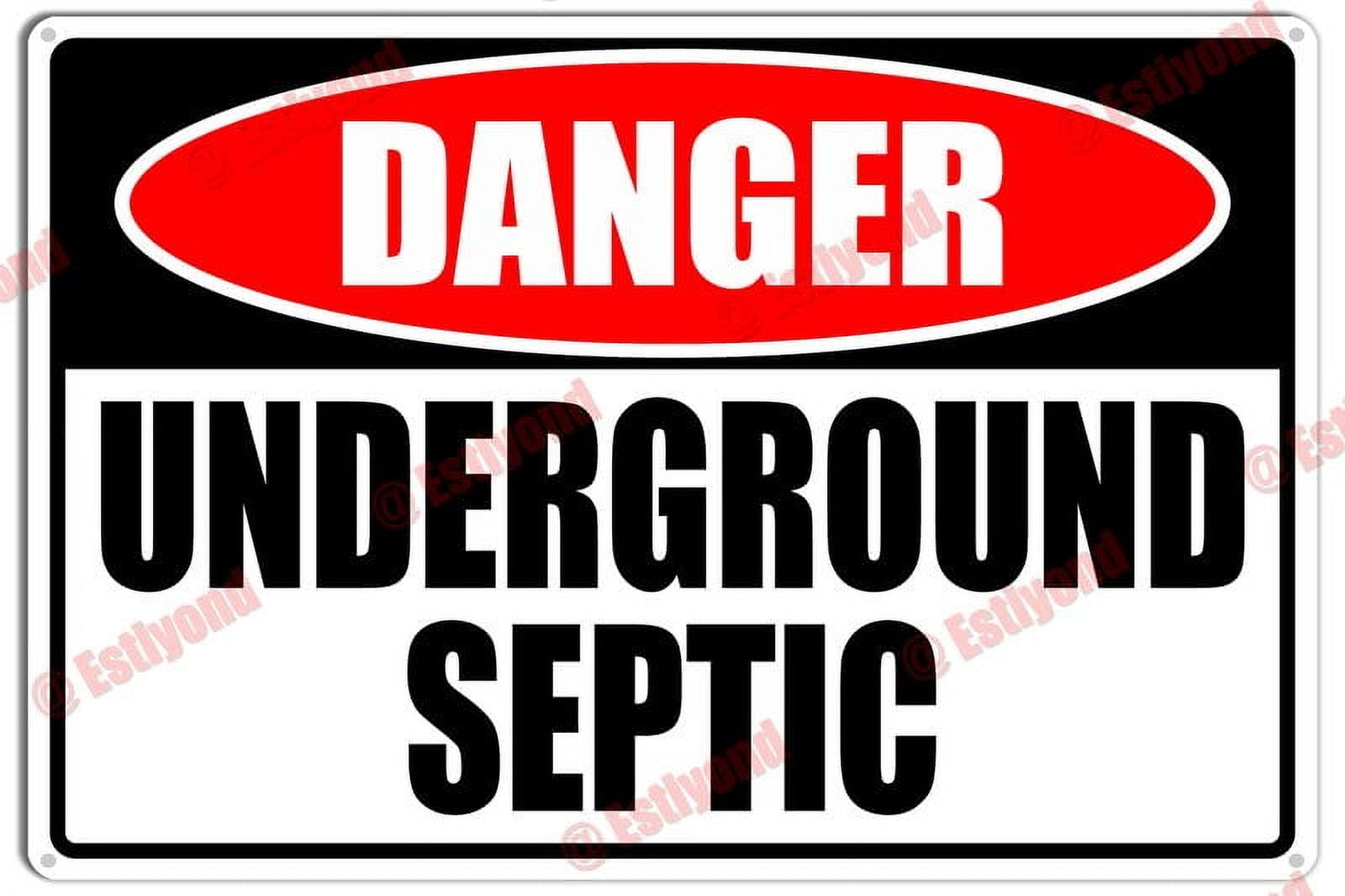 Underground Septic Caution Warning Notice Aluminum Metal Sign 8"X12 ...