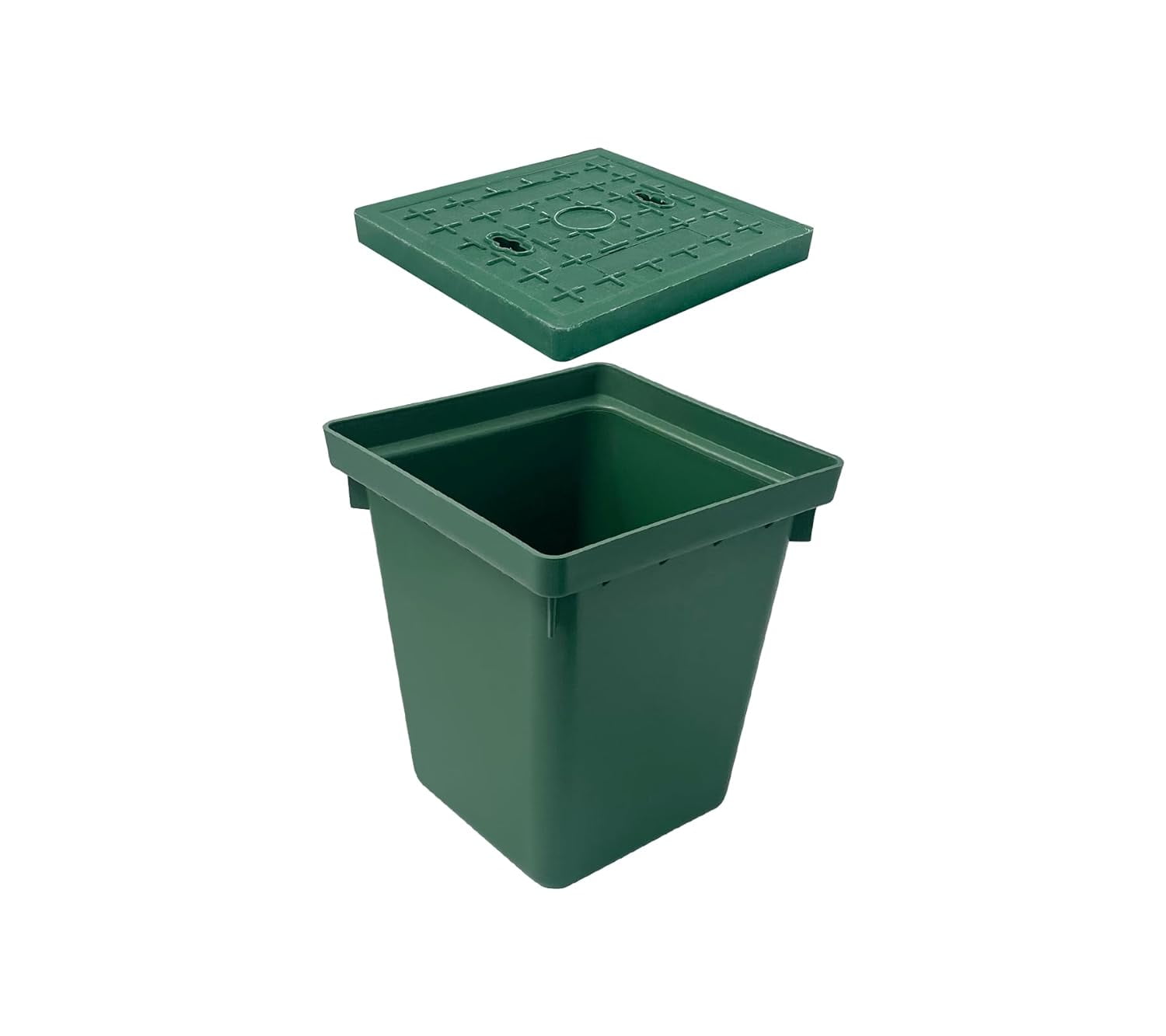 Underground Splice Box W/FRP Inspection Cover 12.5x12.5x14.3in Deep Enclosure Box Precast PE ...