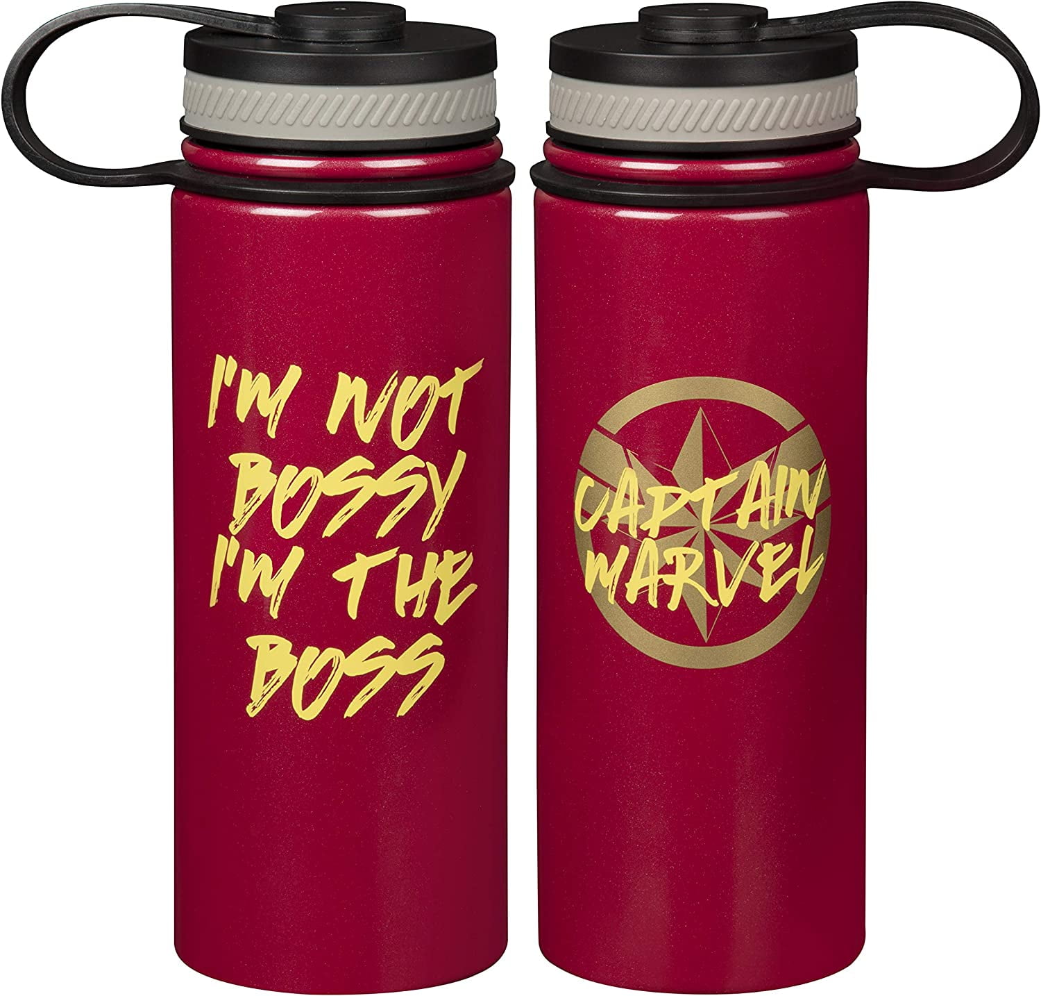 Avengers Captain Marvel Stainless Steel Water Bottle, 18oz - Insulated ...