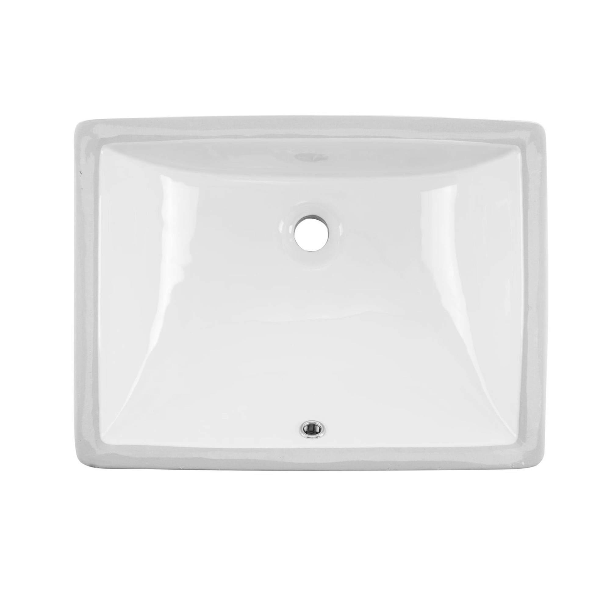 Undermount 20 in. Glazed Porcelain Trough Bathroom Sink in White ...