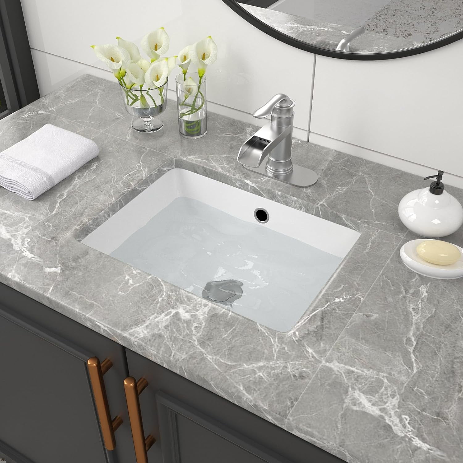 Undermount Bathroom Sink 18 X 14 Inch Rectangle Vessel Sinks Modern ...