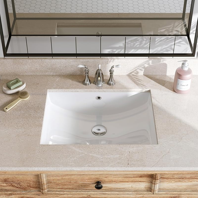 Undermount Bathroom Sink, 21.6" x 15.7" Rectangular Undermount Sink ...