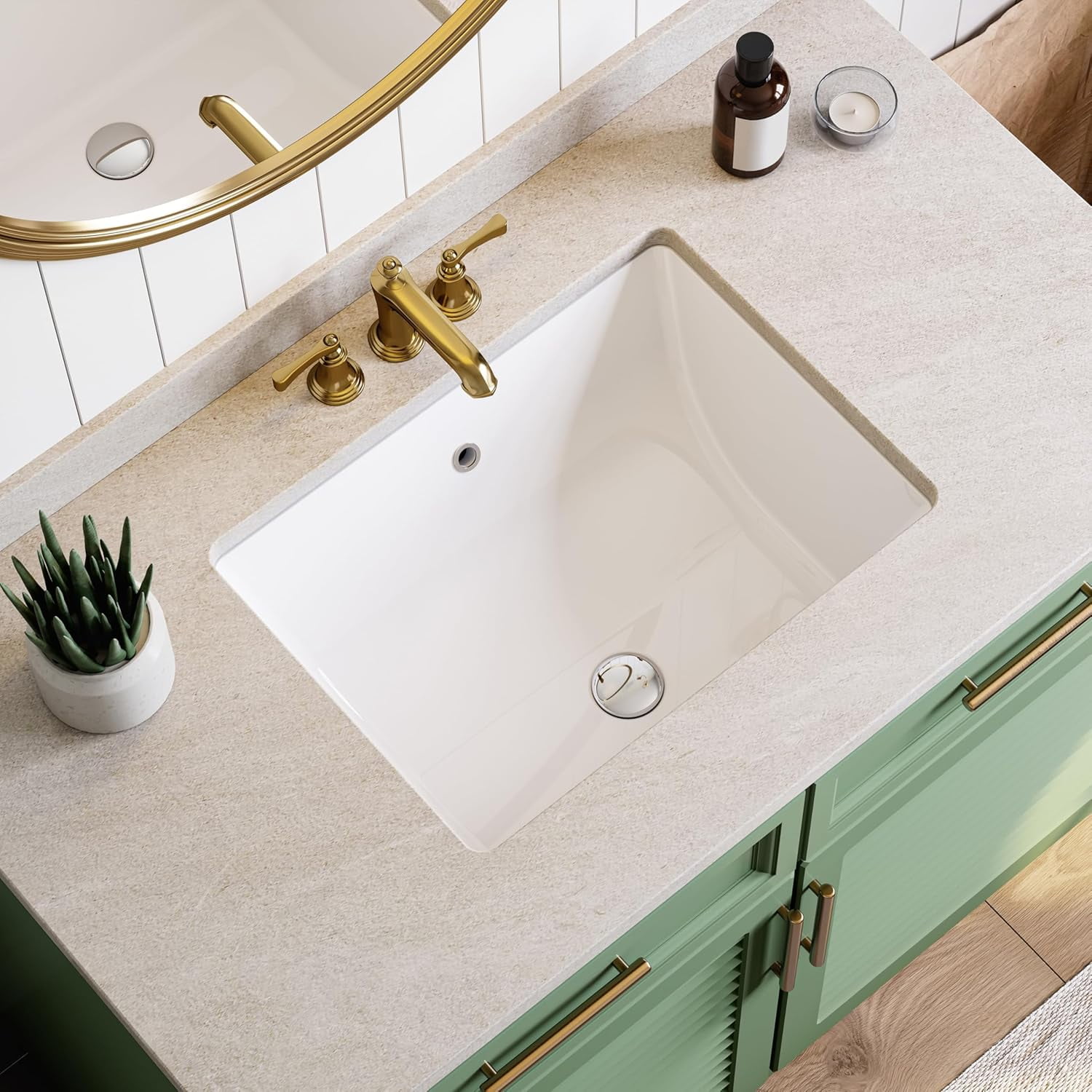 Undermount Bathroom Sink Rectangle, 20 x 15 Inch Rectangular Vessel ...