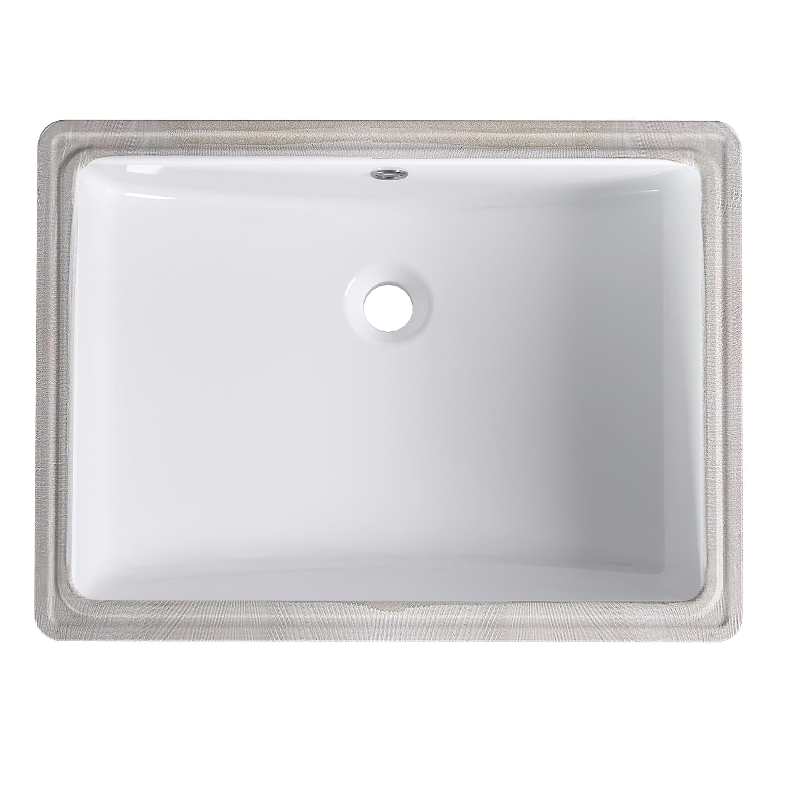 Undermount Bathroom Sink, Rectangular Vessel Sink White Ceramic ...