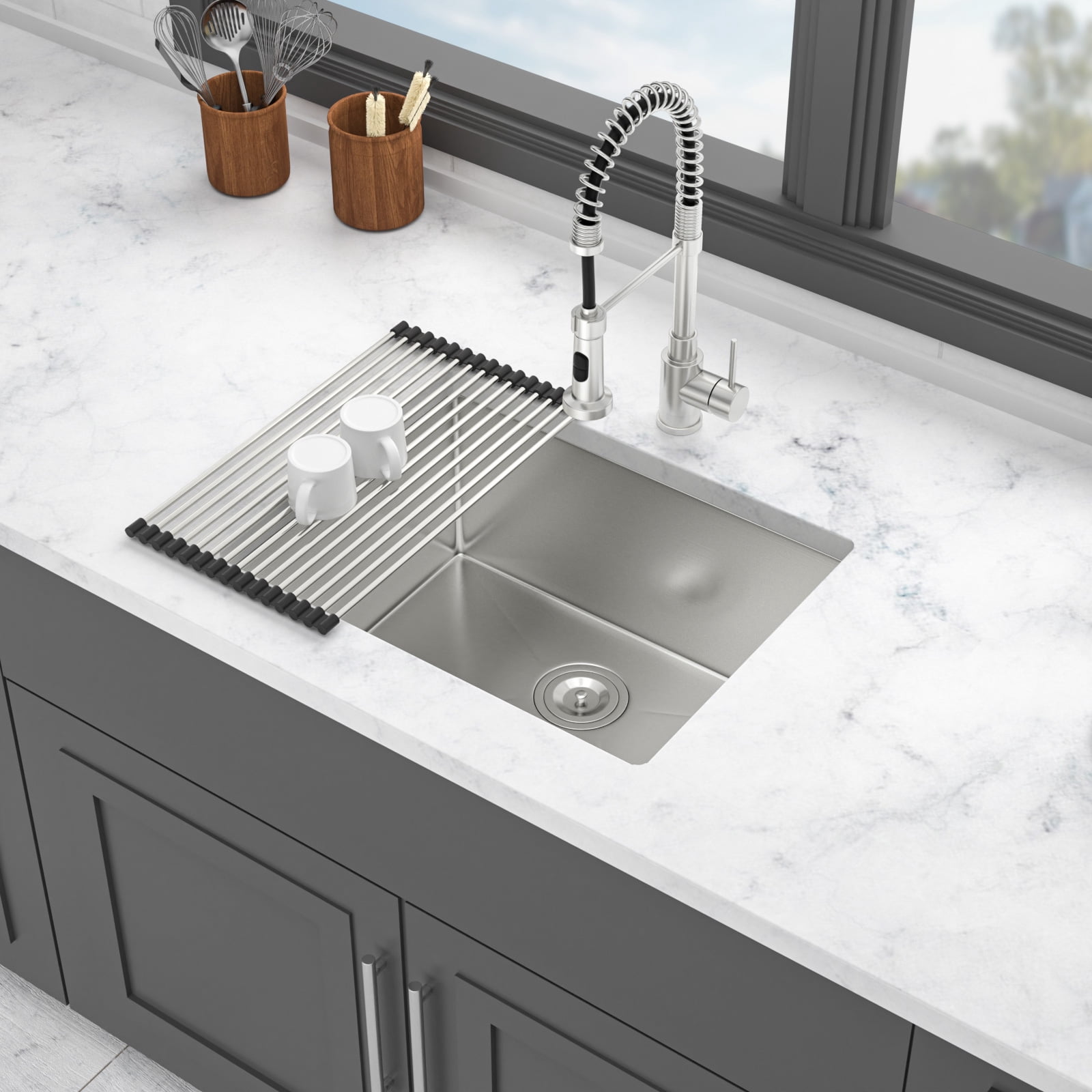 Undermount Kitchen Sink 23 Inch Undermount Sink - 23"x18"x10 ...