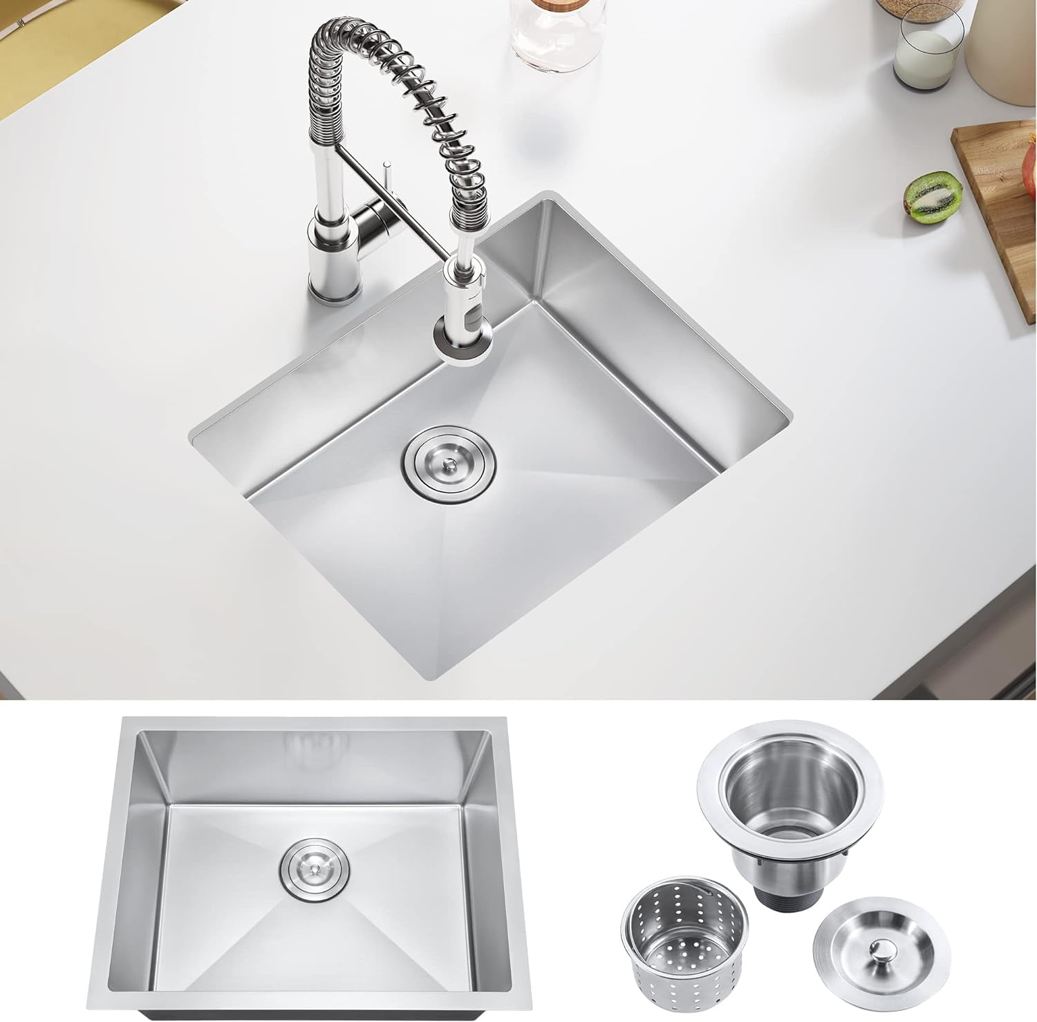 Undermount Kitchen Sink Single Bowl,Nano Coating 30 Inch Stainless ...