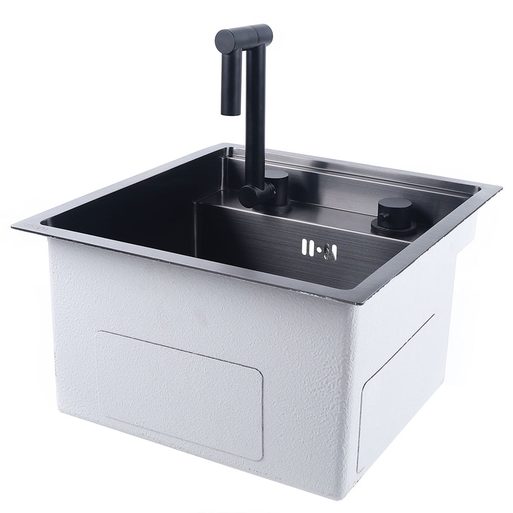 Undermount Sink Kitchen Hidden Single Bowl Stainless Steel w Drain ...