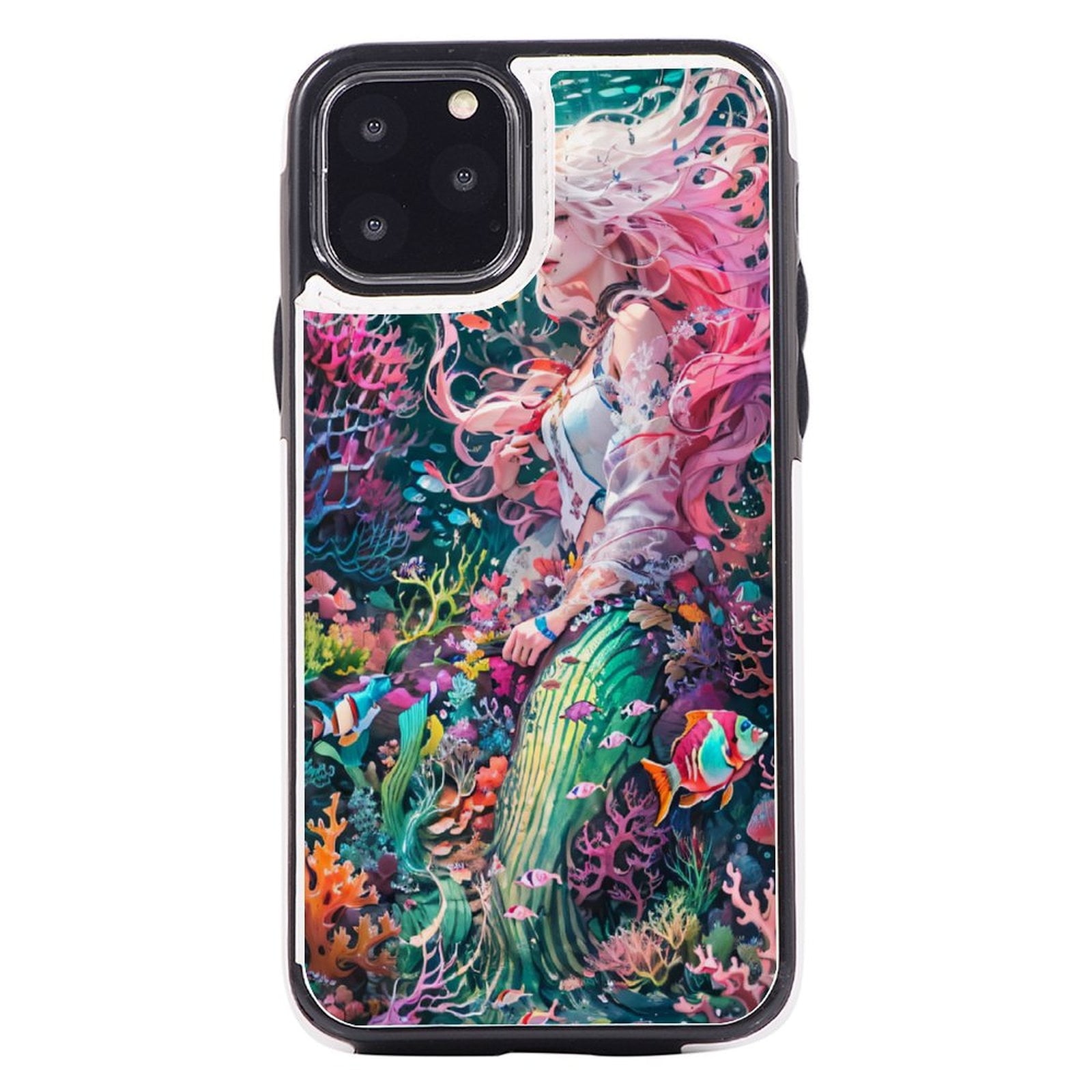 Undersea, AI, Mermaid, Ocean Leather Wallet Case for iPhone 16 15 14 13 ...