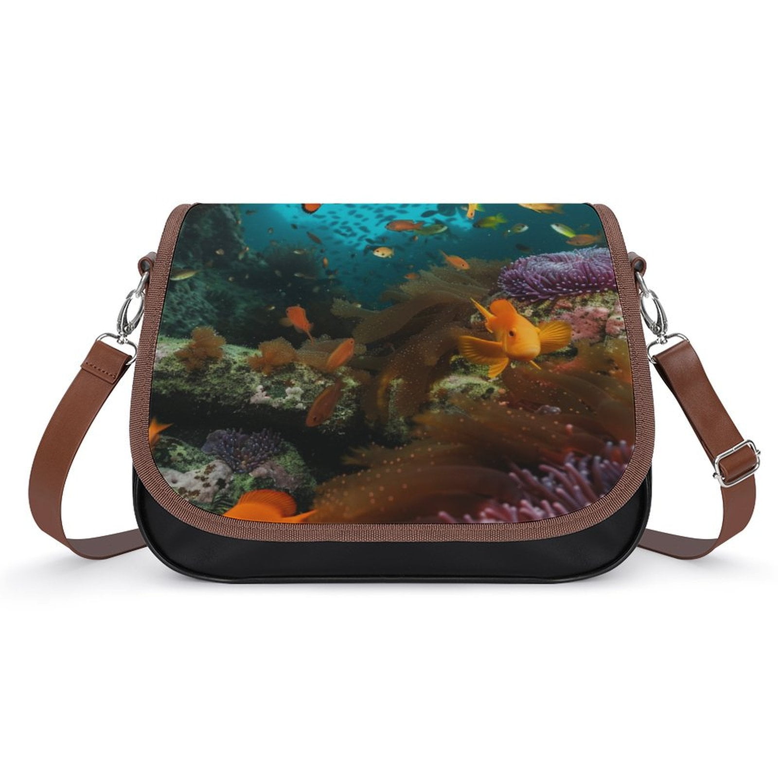 Undersea Goldfish Pu Leather Shoulder Bag Essential For Daily Travel ...