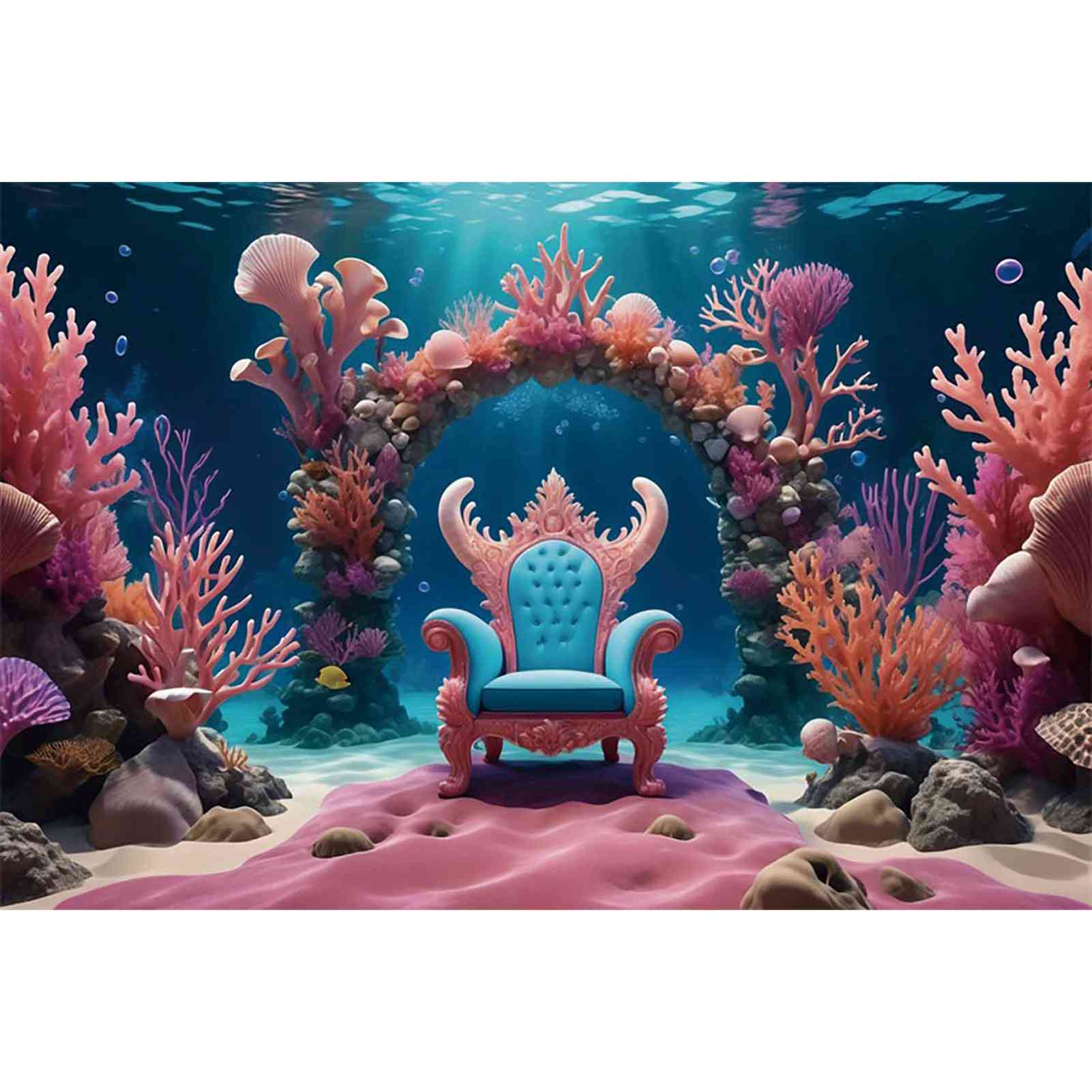 Undersea Thr Birthday Photography Background Baby Mermaid Party ...