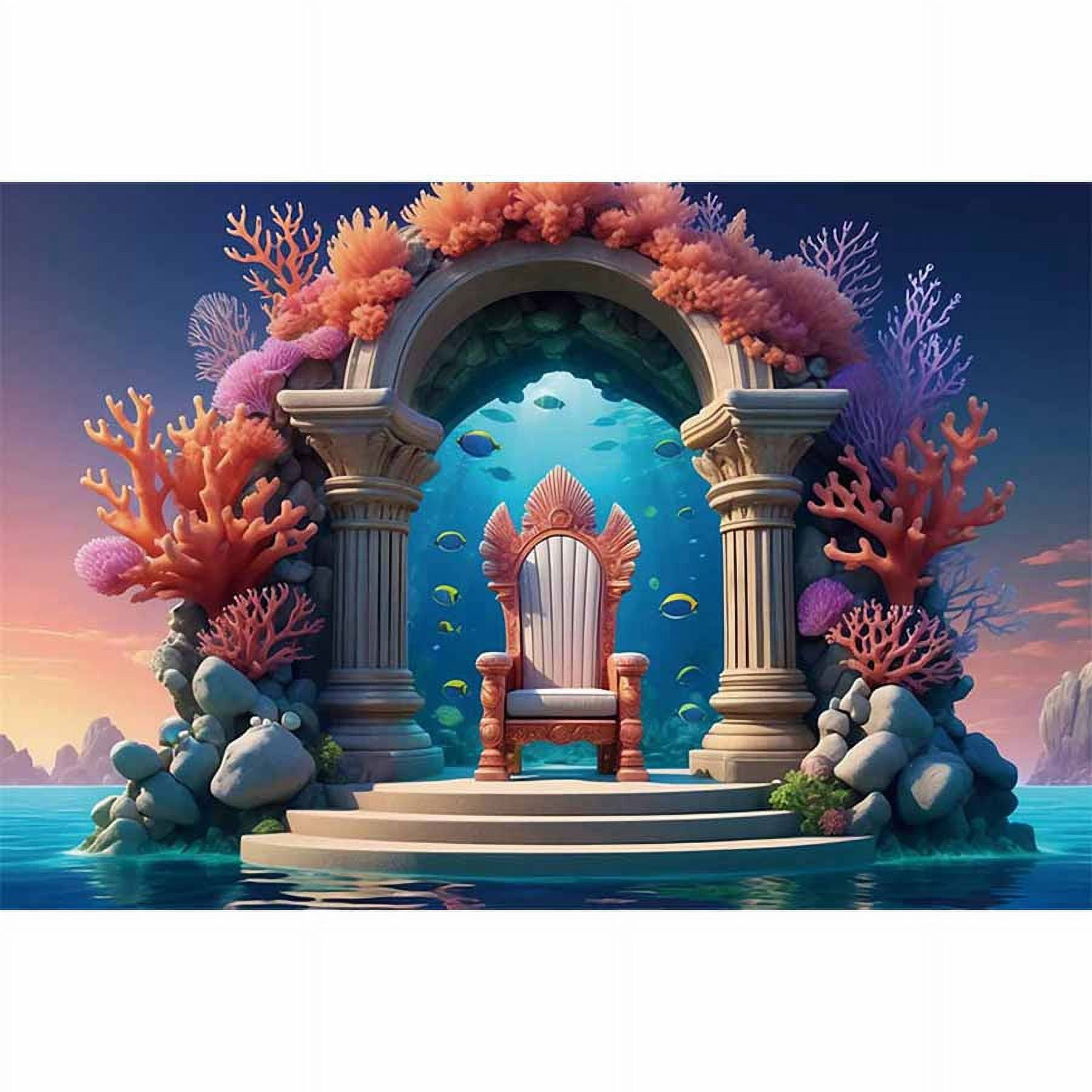 Undersea Thr Birthday Photography Background Baby Mermaid Party ...