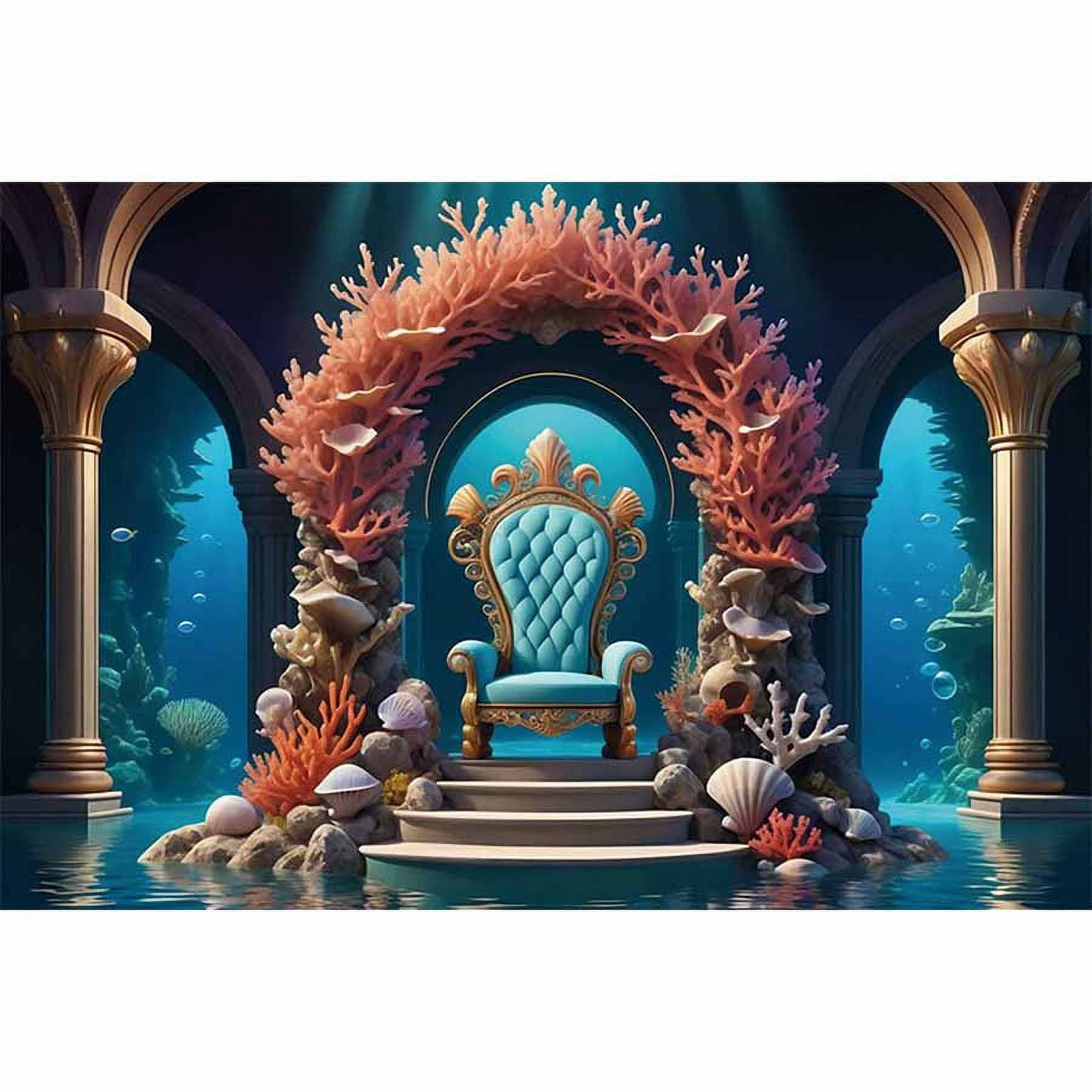 Undersea Thr Birthday Photography Background Baby Mermaid Party ...